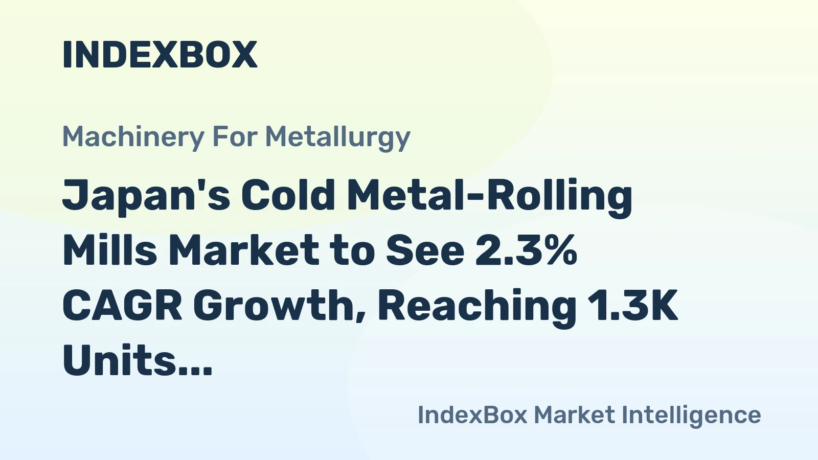 Japan's Cold Metal-Rolling Mills Market to See 2.3% CAGR Growth, Reaching 1.3K Units by 2035