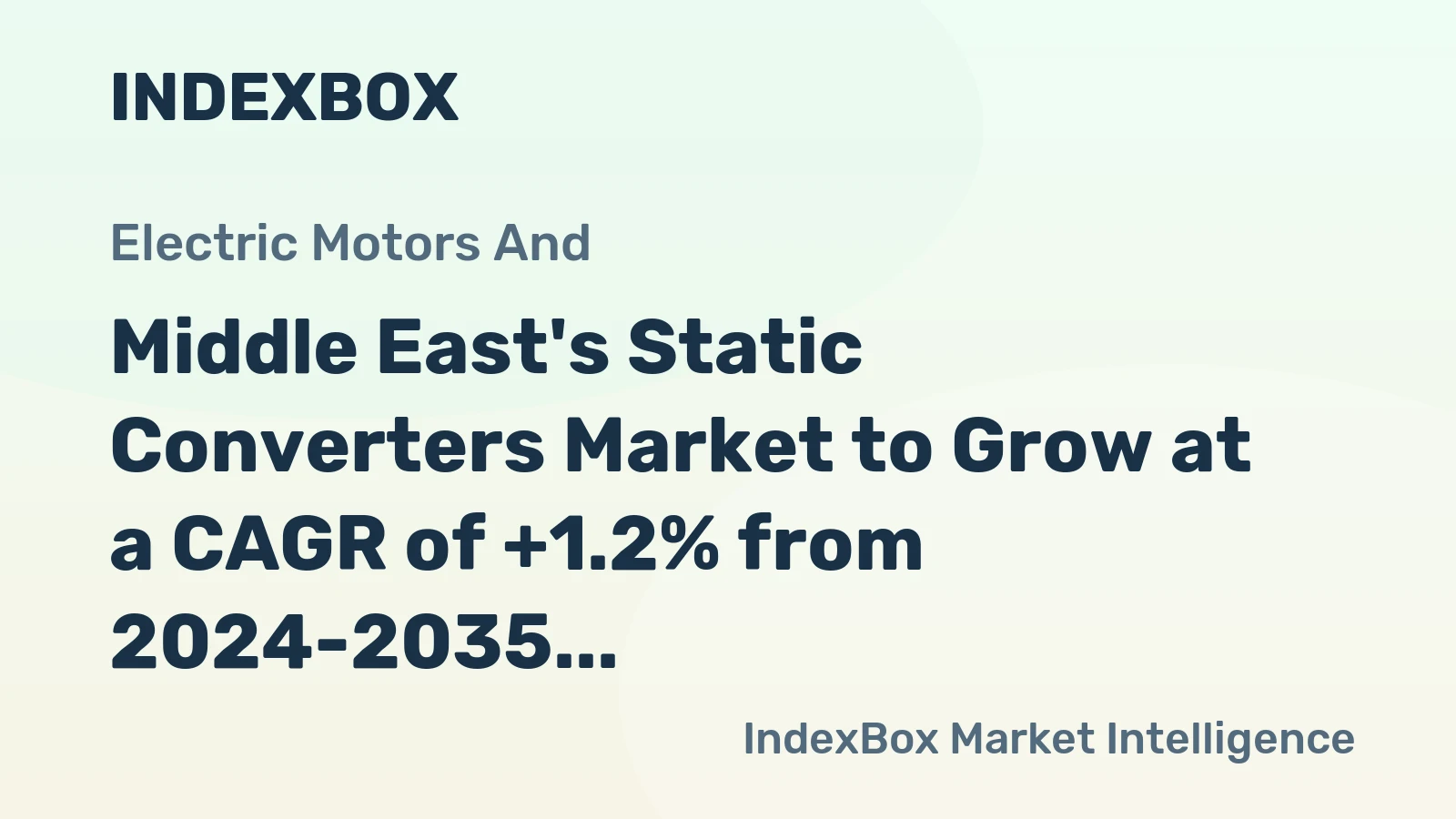 Middle East's Static Converters Market to Grow at a CAGR of +1.2% from 2024-2035, Reaching 271M Units