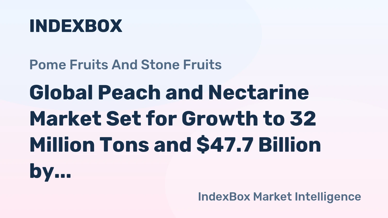 Global Peach and Nectarine Market Set for Growth to 32 Million Tons and $47.7 Billion by 2035