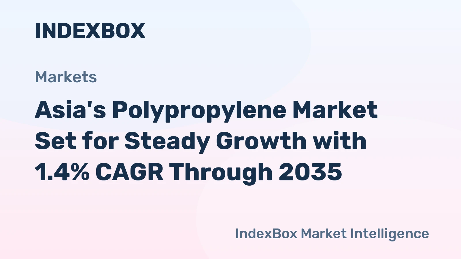 Asia's Polypropylene Market Set for Steady Growth with 1.4% CAGR Through 2035
