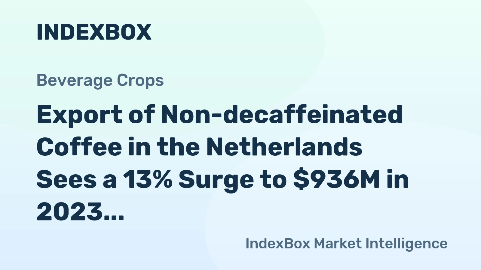 Export of Non-decaffeinated Coffee in the Netherlands Sees a 13% Surge to $936M in 2023