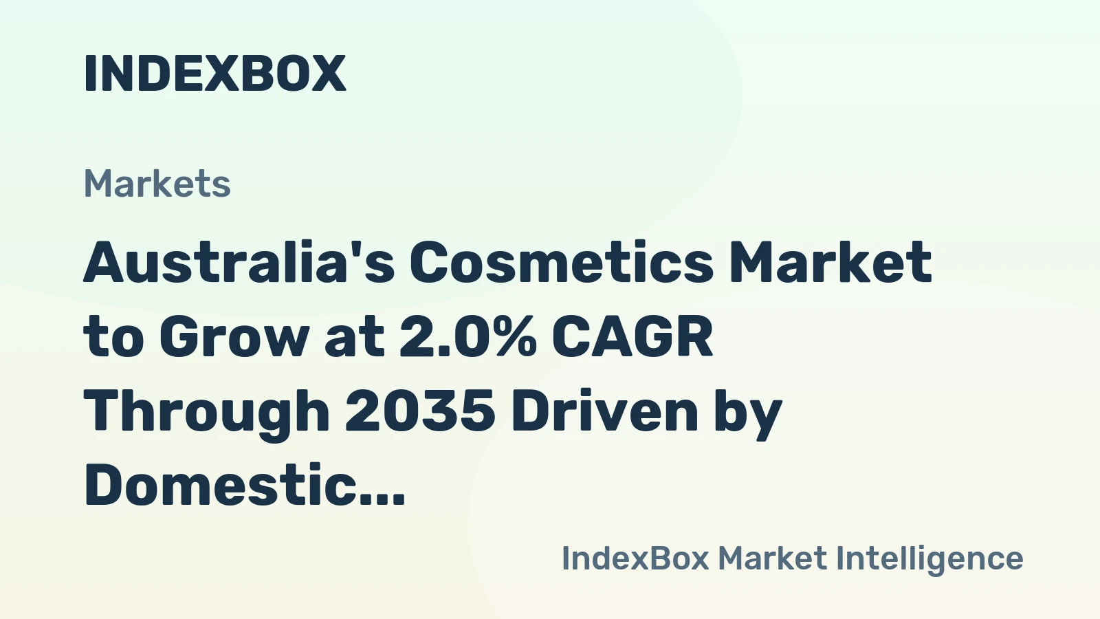 Australia's Cosmetics Market to Grow at 2.0% CAGR Through 2035 Driven by Domestic Production
