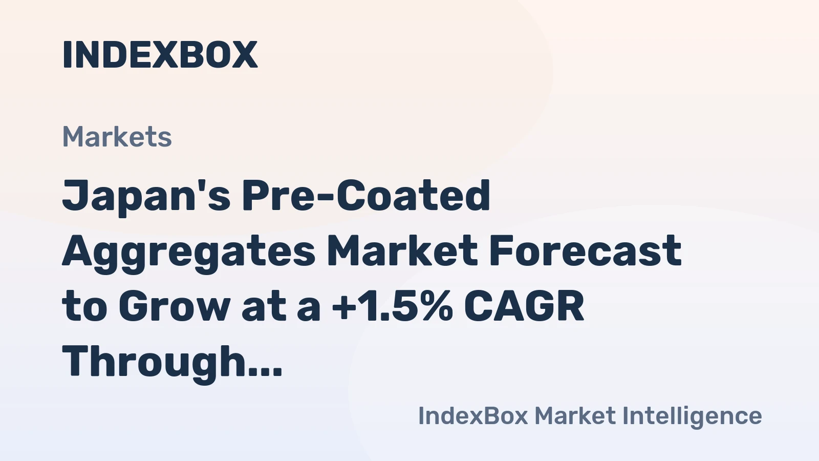 Japan's Pre-Coated Aggregates Market Forecast to Grow at a +1.5% CAGR Through 2035