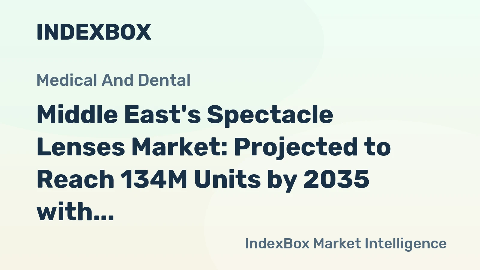 Middle East's Spectacle Lenses Market: Projected to Reach 134M Units by 2035 with a Value of $264M