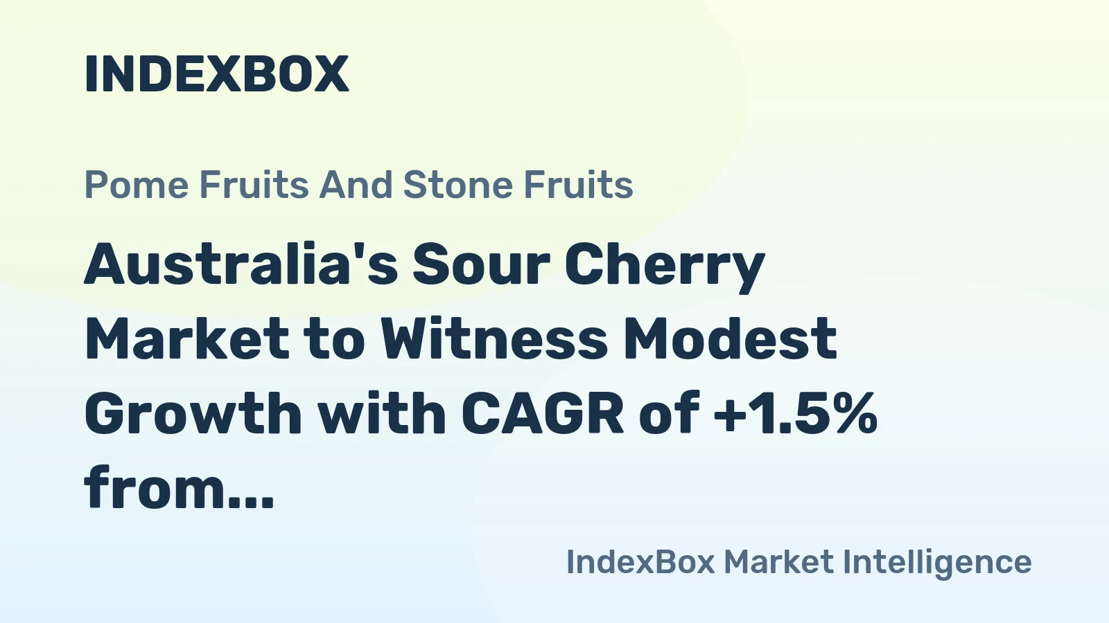 Australia's Sour Cherry Market to Witness Modest Growth with CAGR of +1.5% from 2024 to 2035