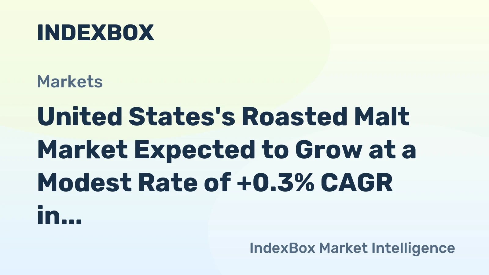 United States's Roasted Malt Market Expected to Grow at a Modest Rate of +0.3% CAGR in Volume Terms by 2035