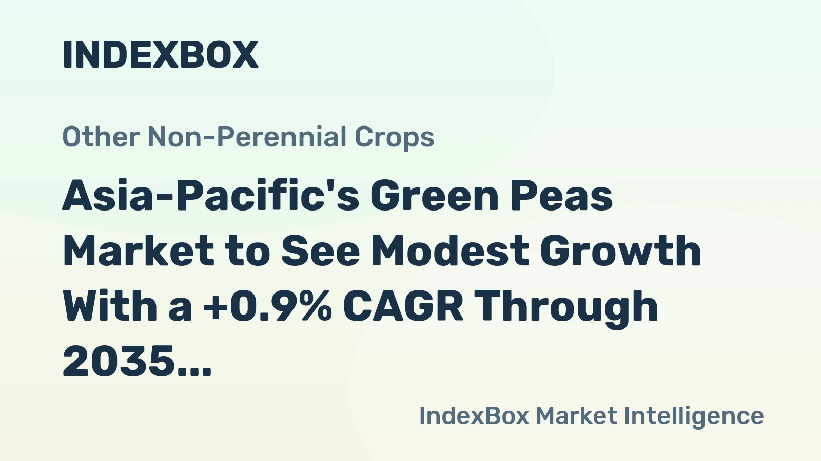 Asia-Pacific's Green Peas Market to See Modest Growth With a +0.9% CAGR Through 2035