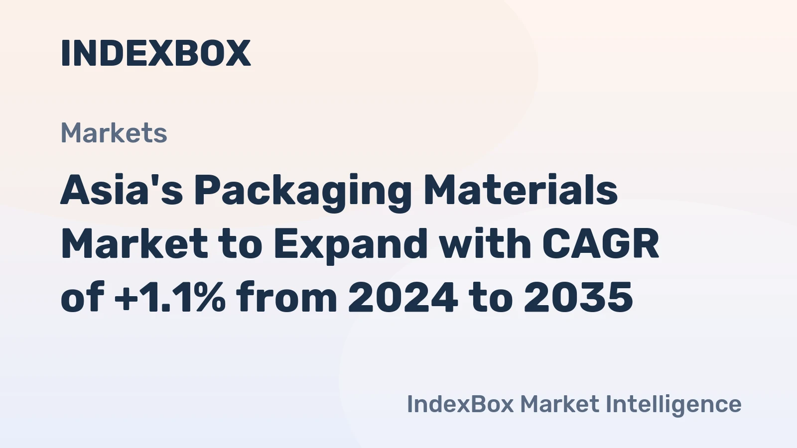 Asia's Packaging Materials Market to Expand with CAGR of +1.1% from 2024 to 2035