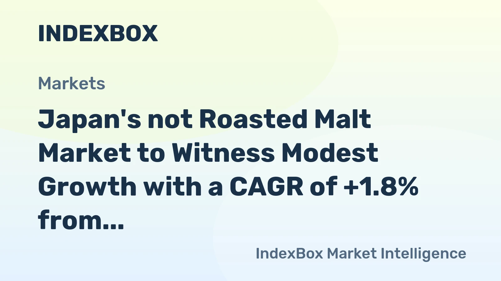 Japan's not Roasted Malt Market to Witness Modest Growth with a CAGR of +1.8% from 2024 to 2035