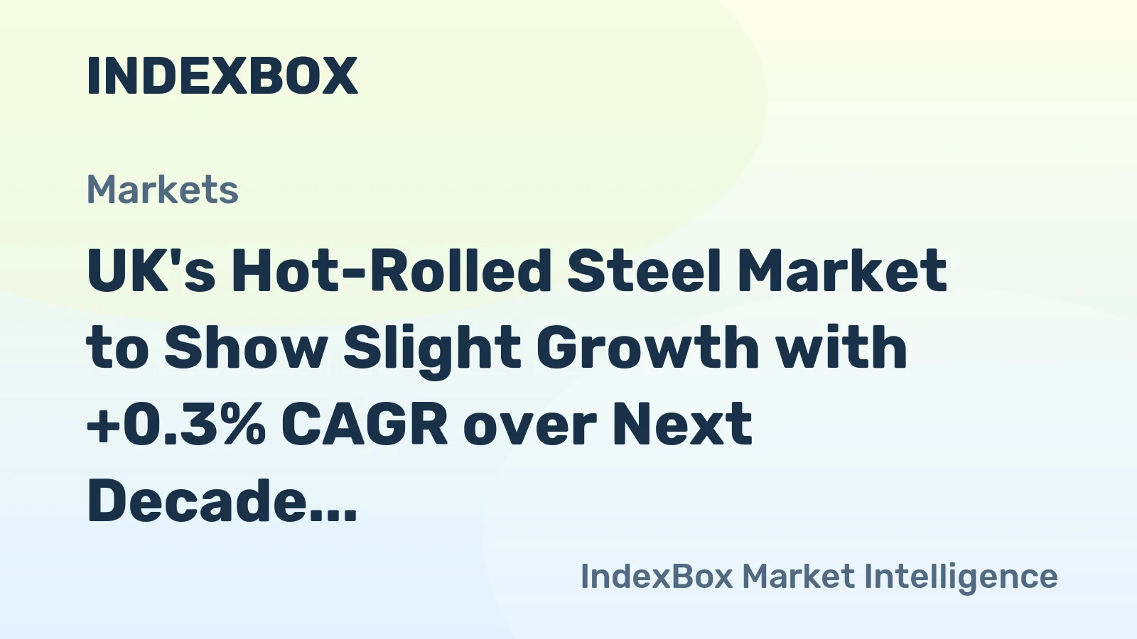 UK's Hot-Rolled Steel Market to Show Slight Growth with +0.3% CAGR over Next Decade