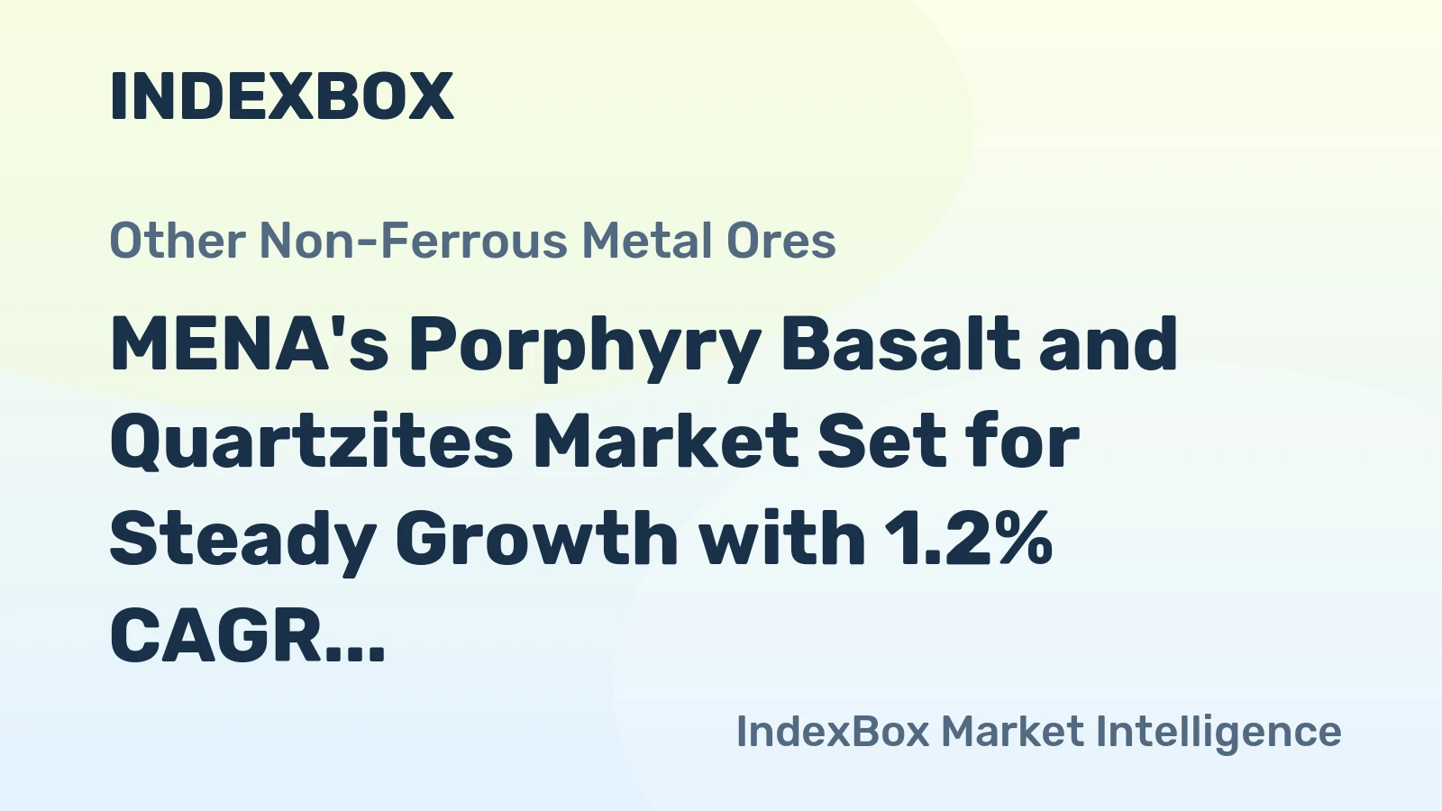 MENA's Porphyry Basalt and Quartzites Market Set for Steady Growth with 1.2% CAGR Through 2035