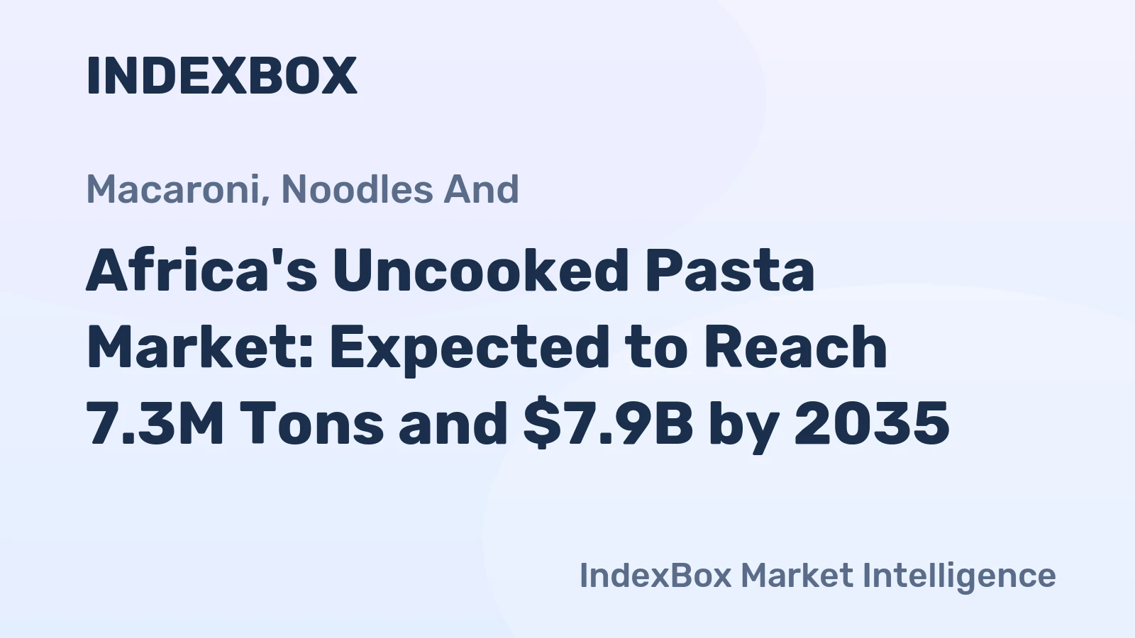 Africa's Uncooked Pasta Market: Expected to Reach 7.3M Tons and $7.9B by 2035
