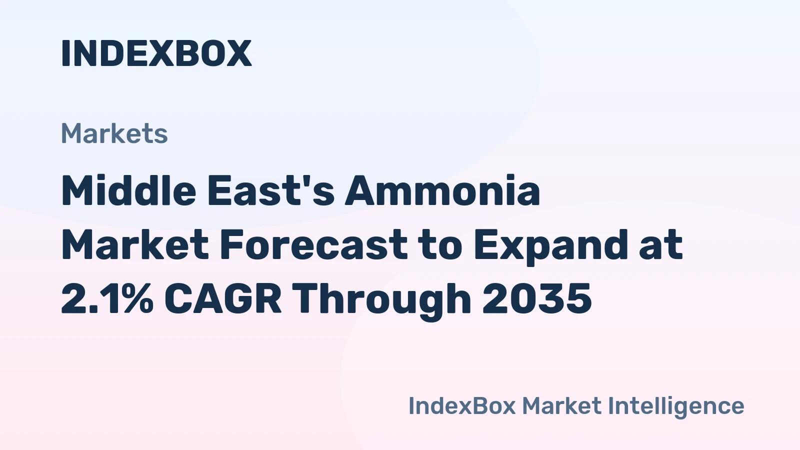 Middle East's Ammonia Market Forecast to Expand at 2.1% CAGR Through 2035
