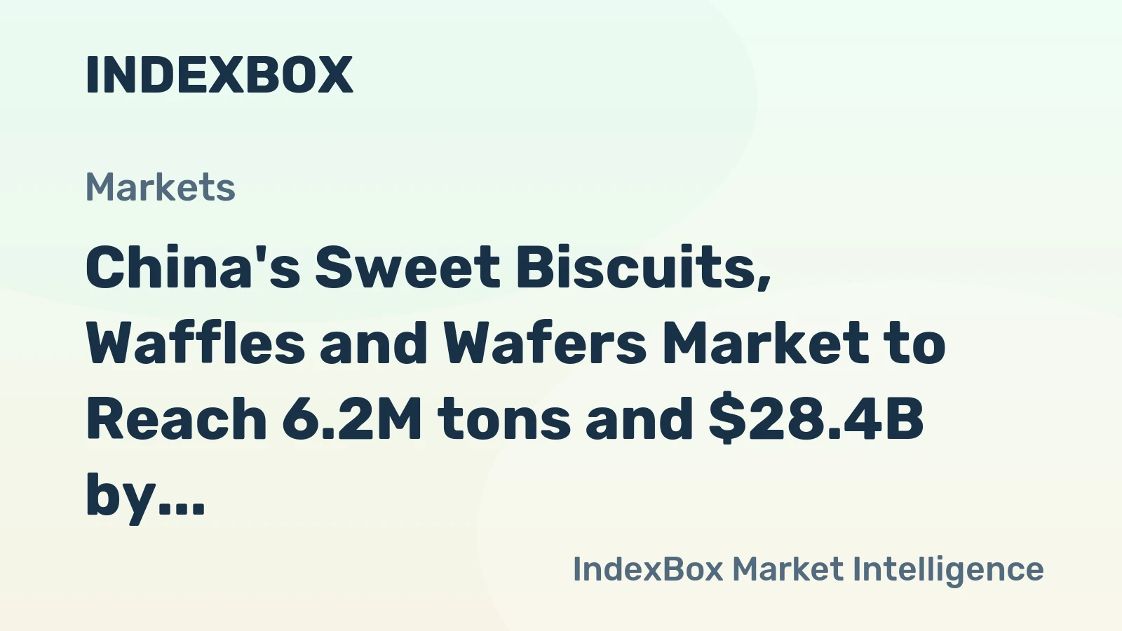China's Sweet Biscuits, Waffles and Wafers Market to Reach 6.2M tons and $28.4B by 2035