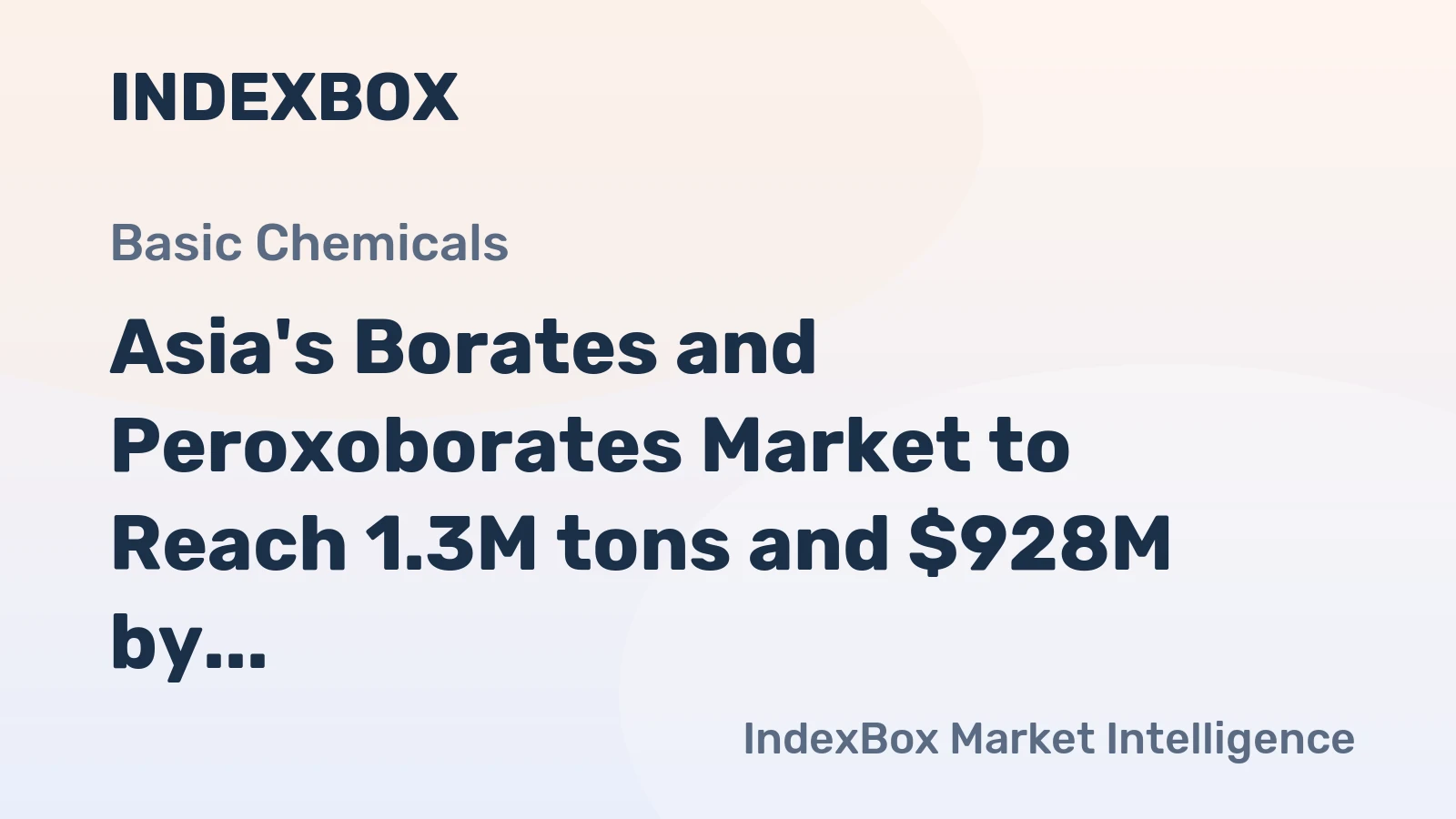 Asia's Borates and Peroxoborates Market to Reach 1.3M tons and $928M by 2035
