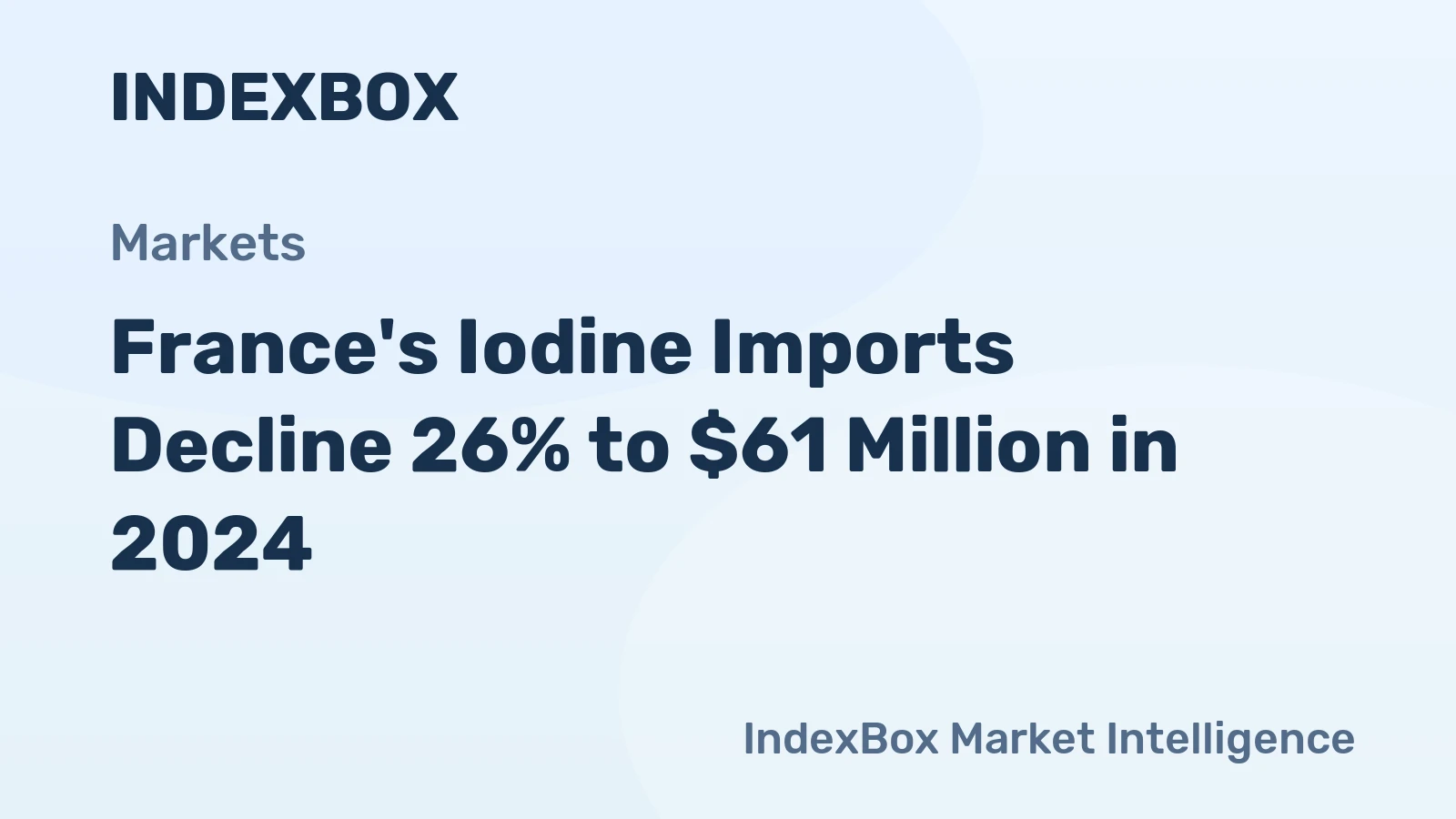 France's Iodine Imports Decline 26% to $61 Million in 2024