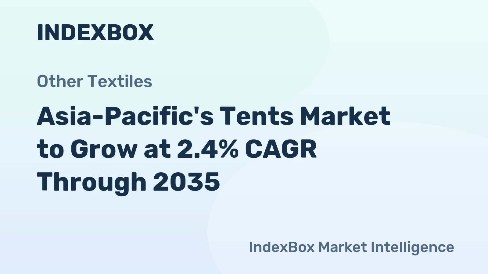 Asia-Pacific's Tents Market to Grow at 2.4% CAGR Through 2035