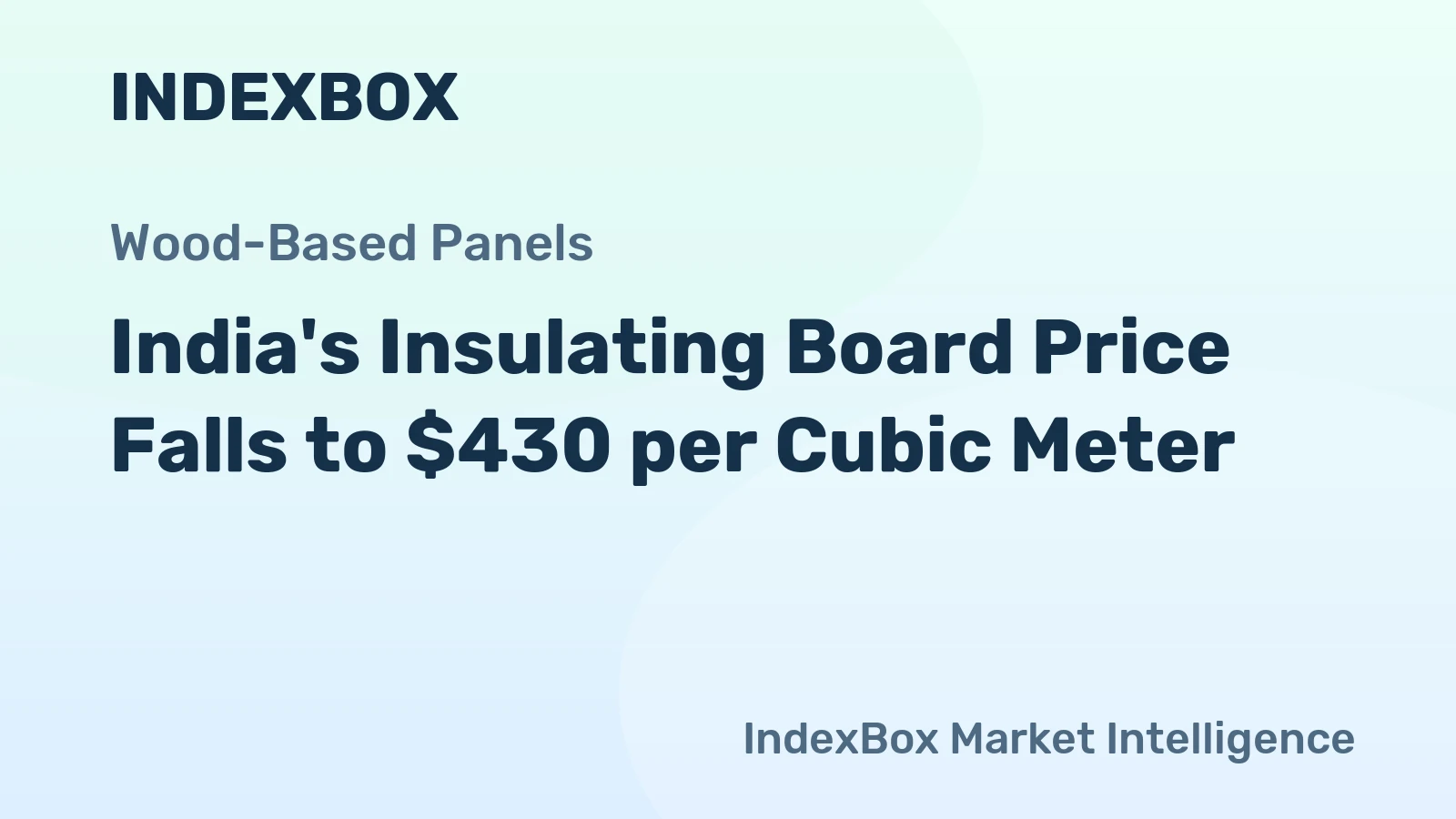 India's Insulating Board Price Falls to $430 per Cubic Meter