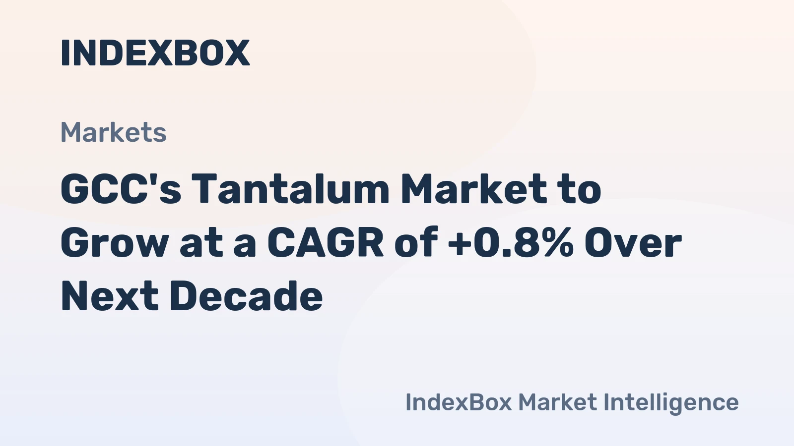 GCC's Tantalum Market to Grow at a CAGR of +0.8% Over Next Decade