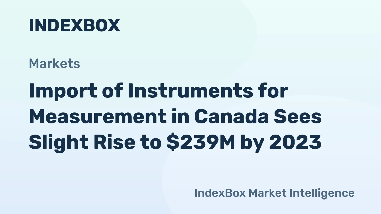 Import of Instruments for Measurement in Canada Sees Slight Rise to $239M by 2023