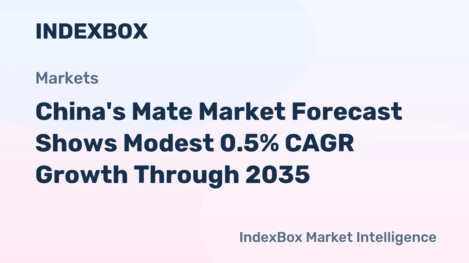 China's Mate Market Forecast Shows Modest 0.5% CAGR Growth Through 2035