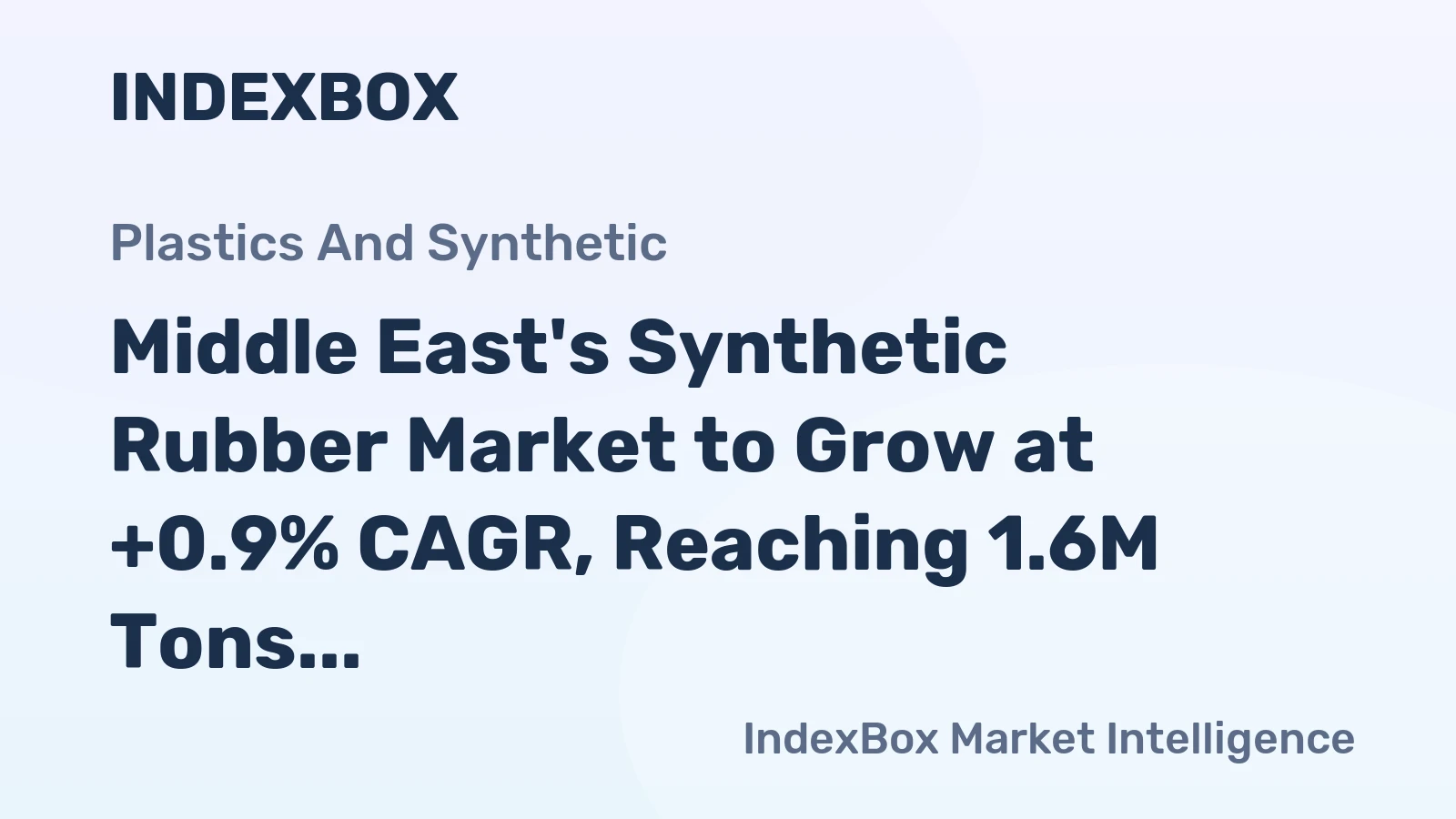 Middle East's Synthetic Rubber Market to Grow at +0.9% CAGR, Reaching 1.6M Tons by 2035