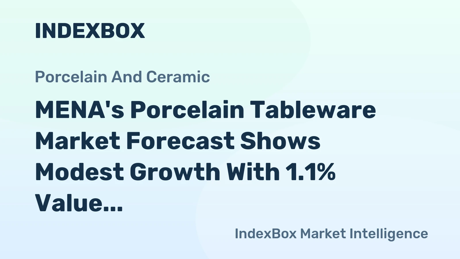 MENA's Porcelain Tableware Market Forecast Shows Modest Growth With 1.1% Value CAGR