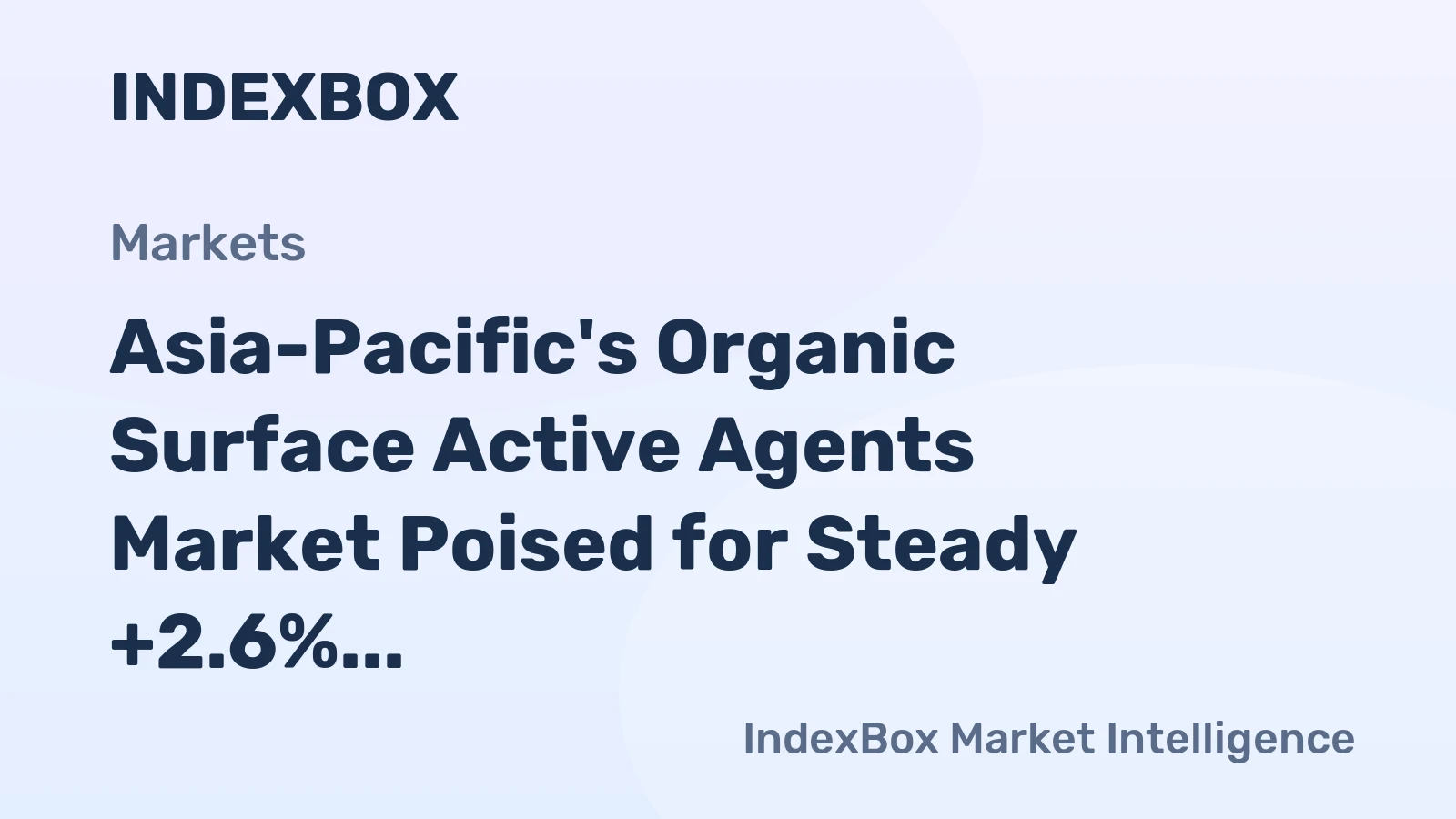 Asia-Pacific's Organic Surface Active Agents Market Poised for Steady +2.6% CAGR Growth Through 2035