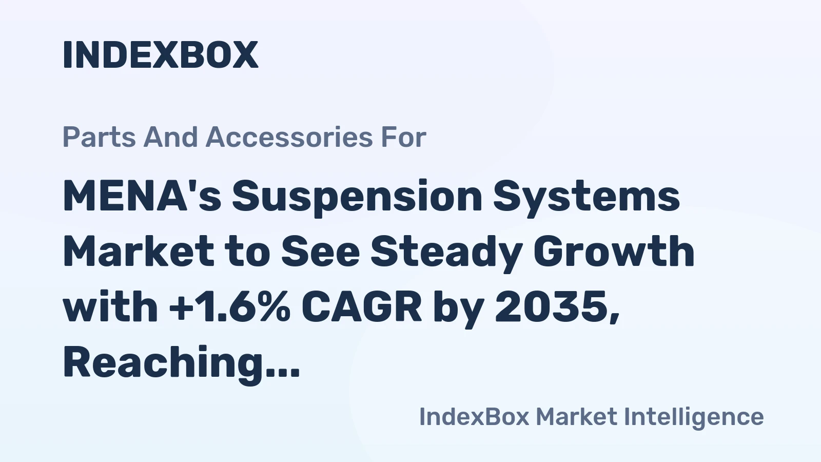 MENA's Suspension Systems Market to See Steady Growth with +1.6% CAGR by 2035, Reaching $12.8B in Value