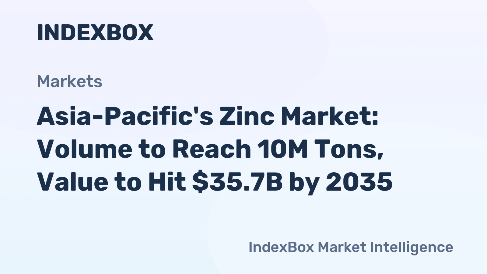 Asia-Pacific's Zinc Market: Volume to Reach 10M Tons, Value to Hit $35.7B by 2035