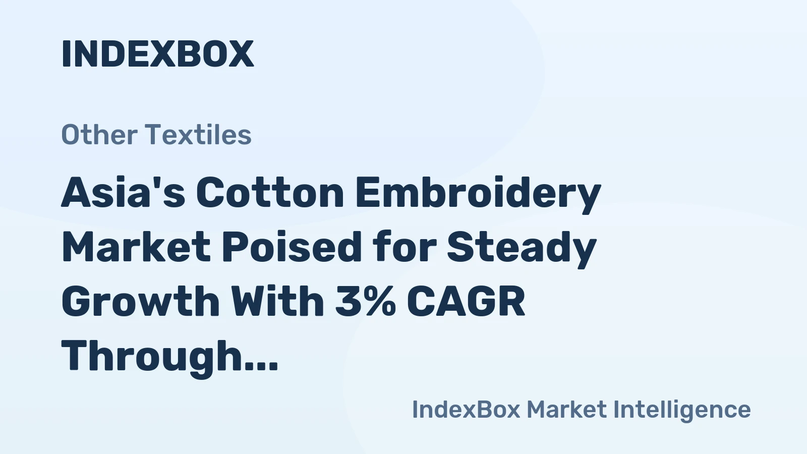 Asia's Cotton Embroidery Market Poised for Steady Growth With 3% CAGR Through 2035