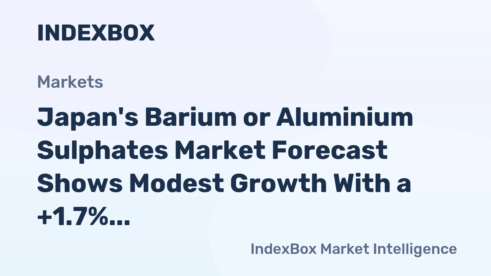 Japan's Barium or Aluminium Sulphates Market Forecast Shows Modest Growth With a +1.7% CAGR in Value