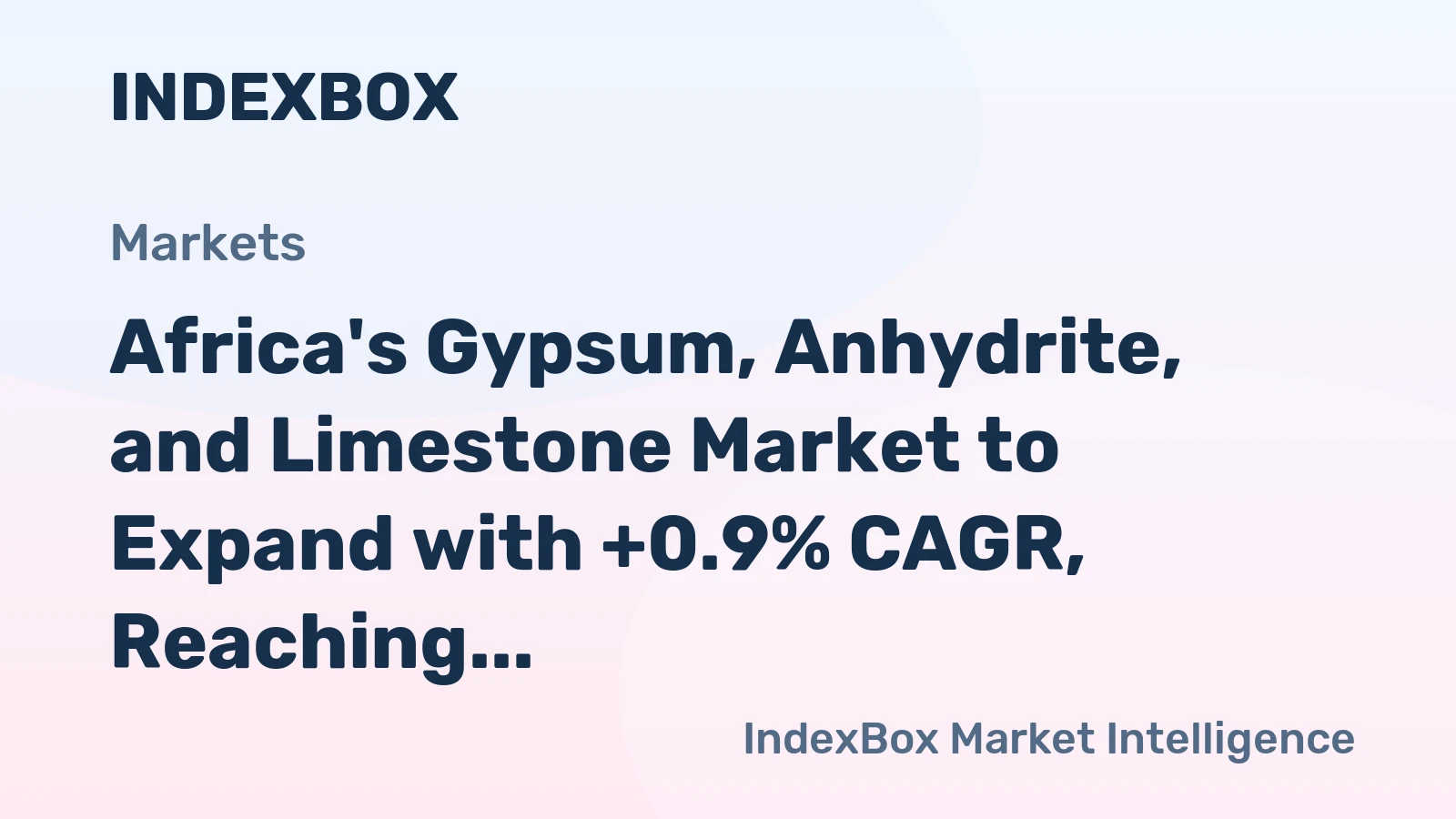 Africa's Gypsum, Anhydrite, and Limestone Market to Expand with +0.9% CAGR, Reaching 361M tons by 2035
