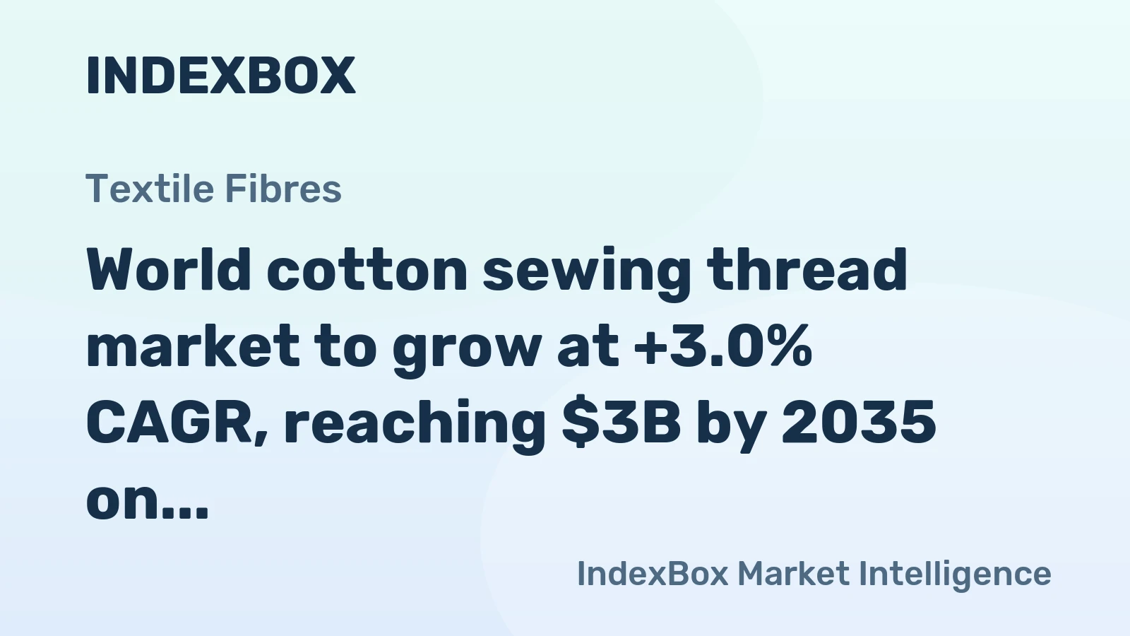 World cotton sewing thread market to grow at +3.0% CAGR, reaching $3B by 2035 on steady global demand.