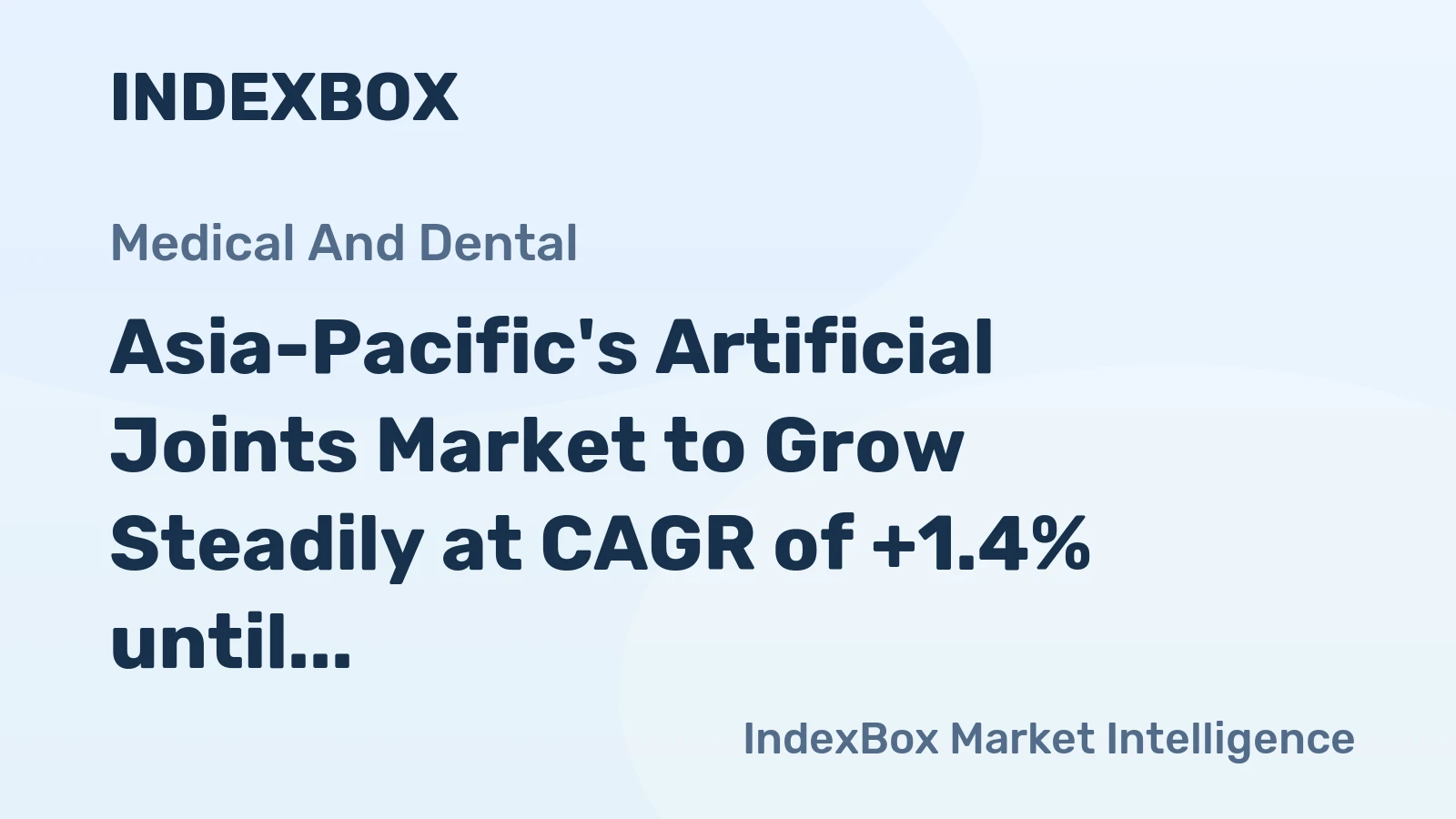 Asia-Pacific's Artificial Joints Market to Grow Steadily at CAGR of +1.4% until 2035