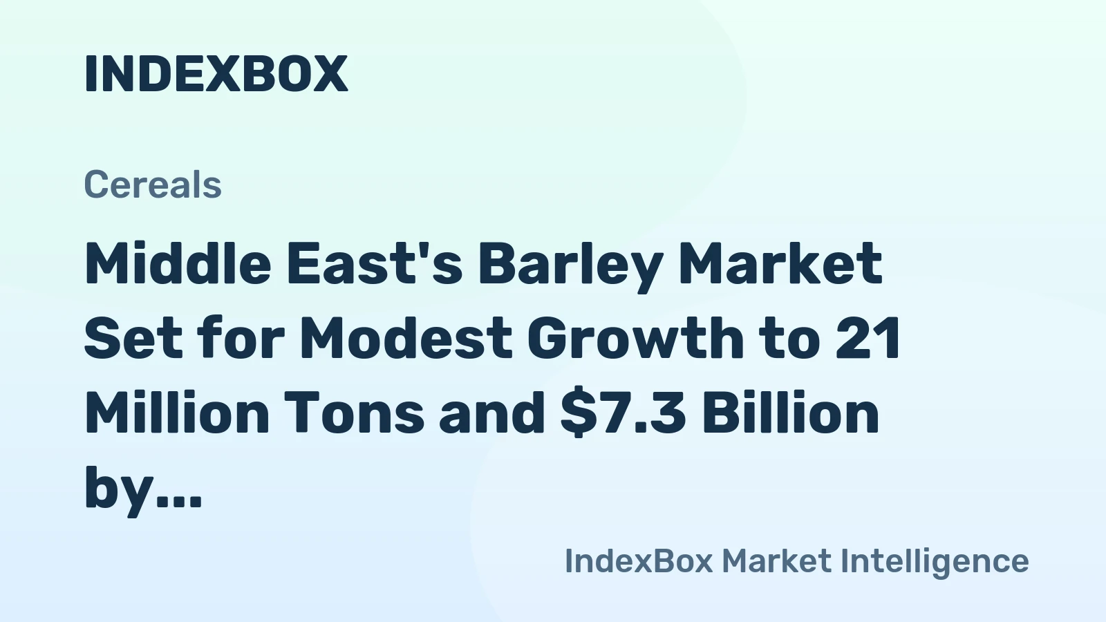 Middle East's Barley Market Set for Modest Growth to 21 Million Tons and $7.3 Billion by 2035