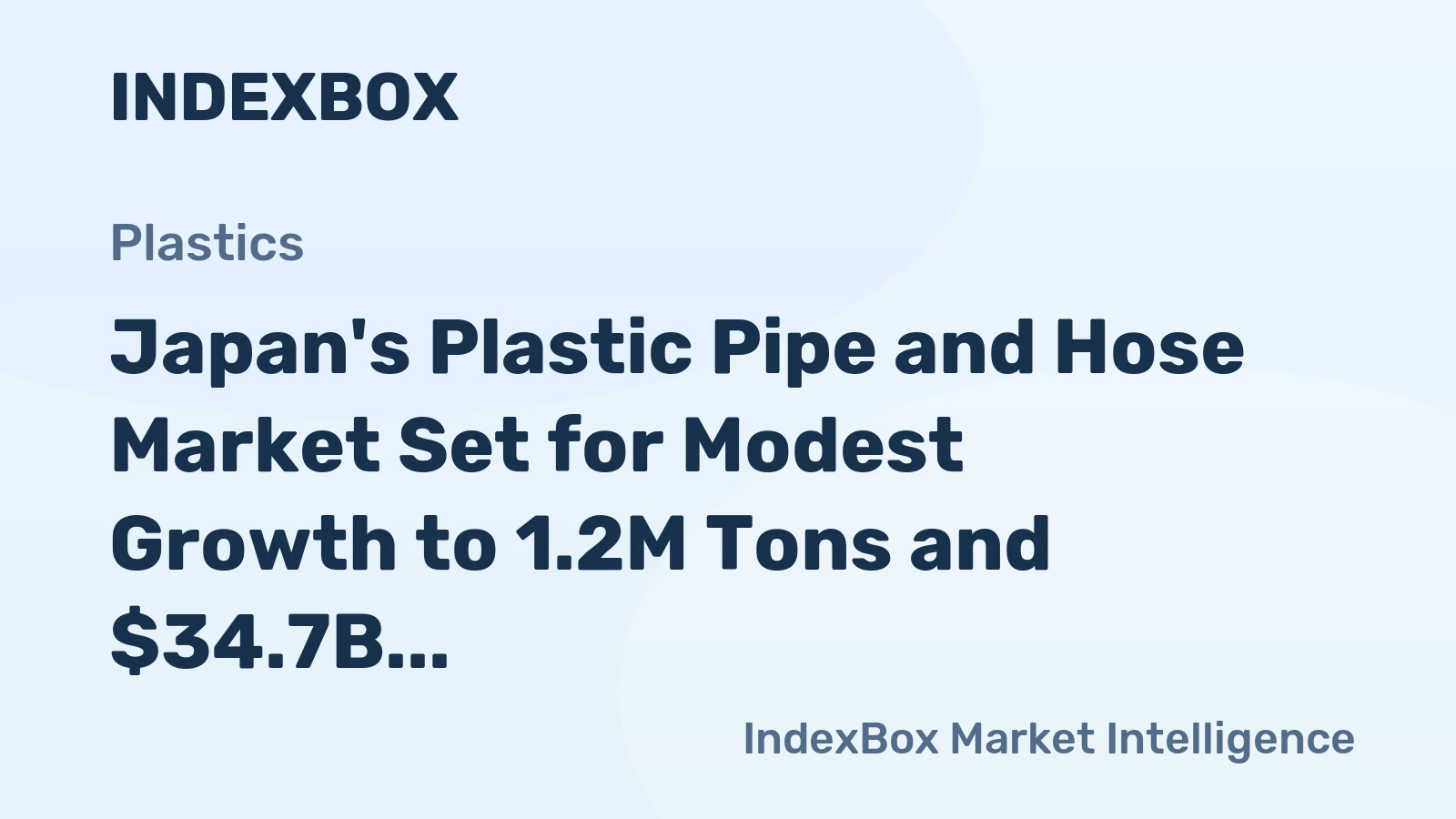 Japan's Plastic Pipe and Hose Market Set for Modest Growth to 1.2M Tons and $34.7B by 2035