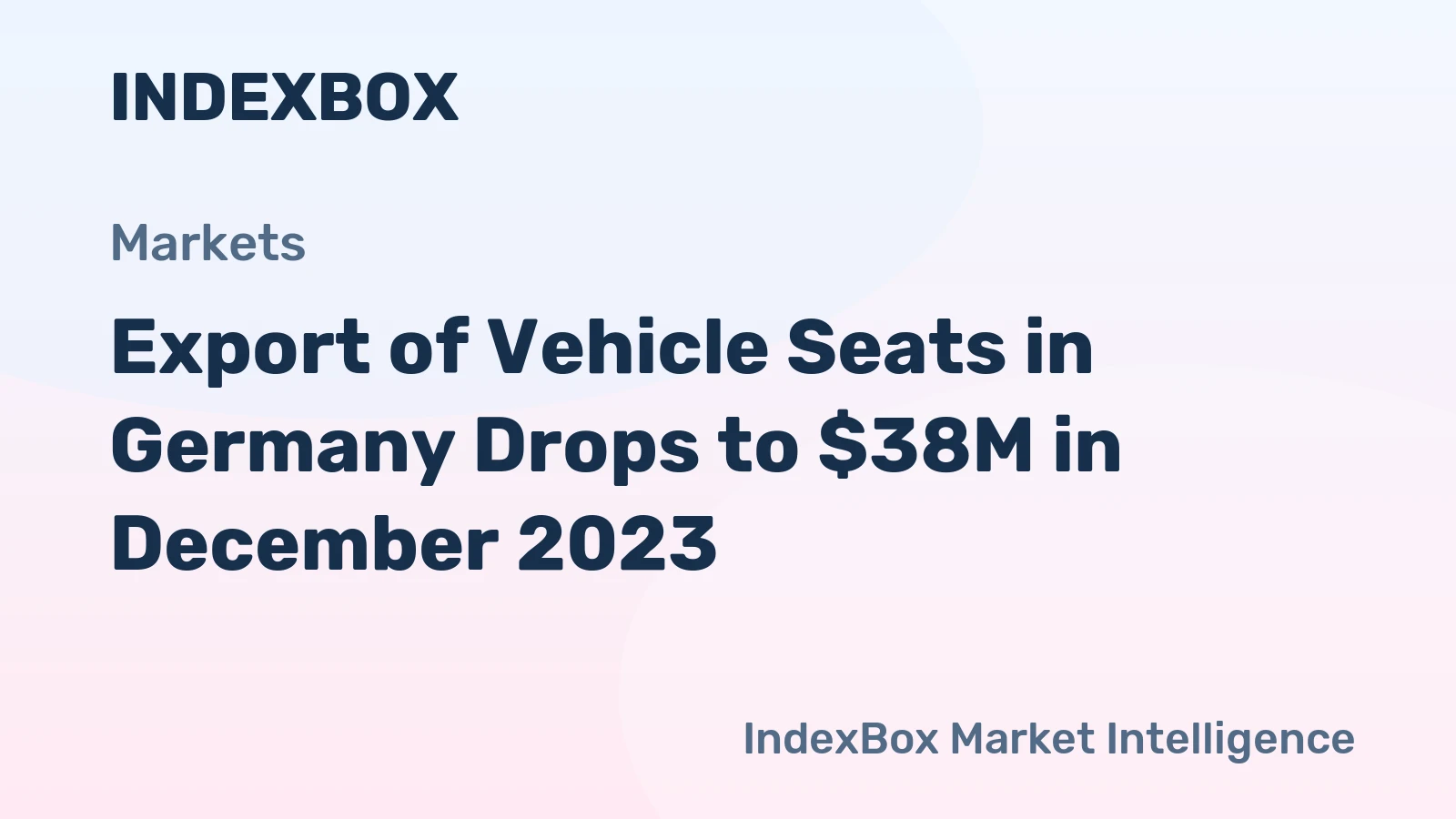 Export of Vehicle Seats in Germany Drops to $38M in December 2023