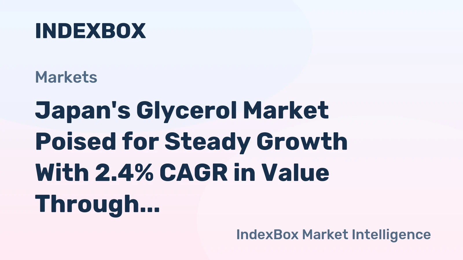 Japan's Glycerol Market Poised for Steady Growth With 2.4% CAGR in Value Through 2035