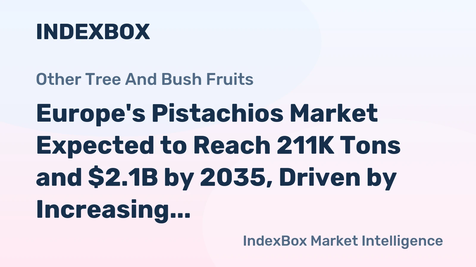 Europe's Pistachios Market Expected to Reach 211K Tons and $2.1B by 2035, Driven by Increasing Demand