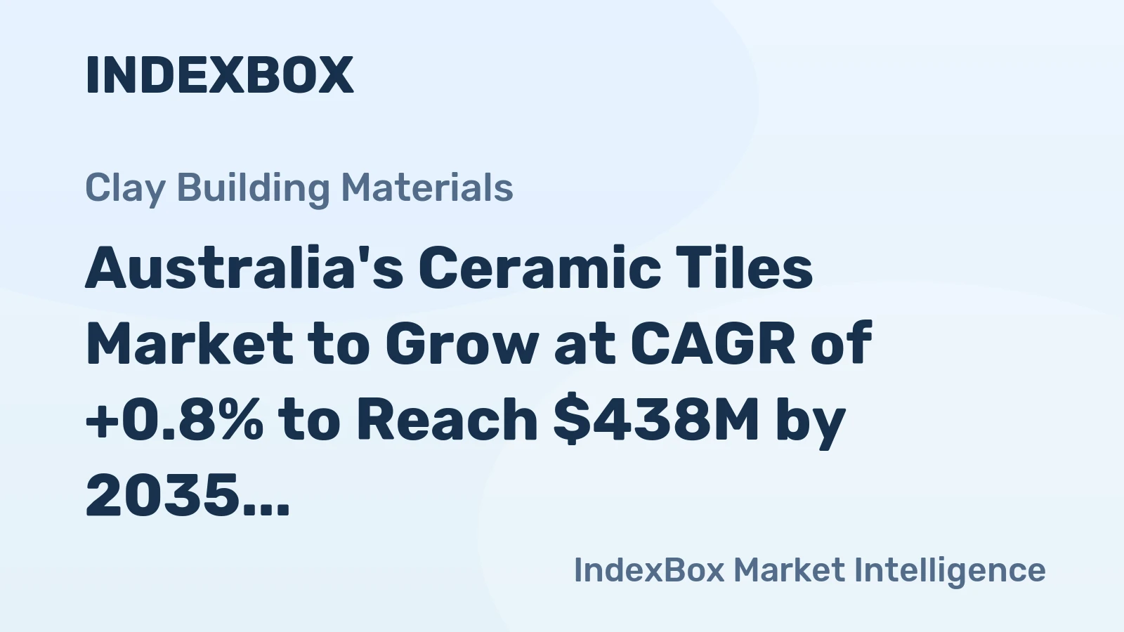 Australia's Ceramic Tiles Market to Grow at CAGR of +0.8% to Reach $438M by 2035