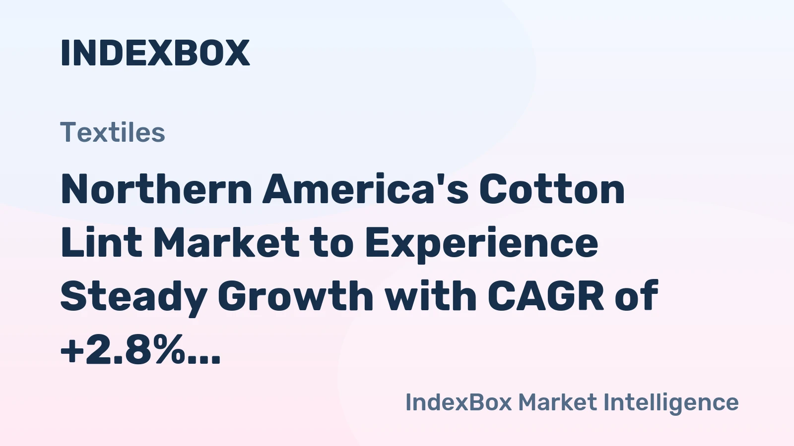 Northern America's Cotton Lint Market to Experience Steady Growth with CAGR of +2.8%