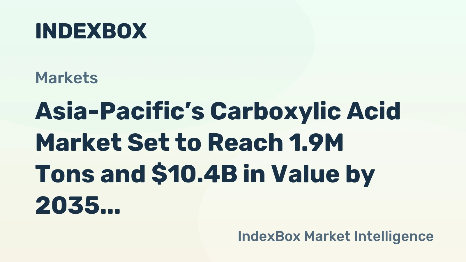 Asia-Pacific’s Carboxylic Acid Market Set to Reach 1.9M Tons and $10.4B in Value by 2035