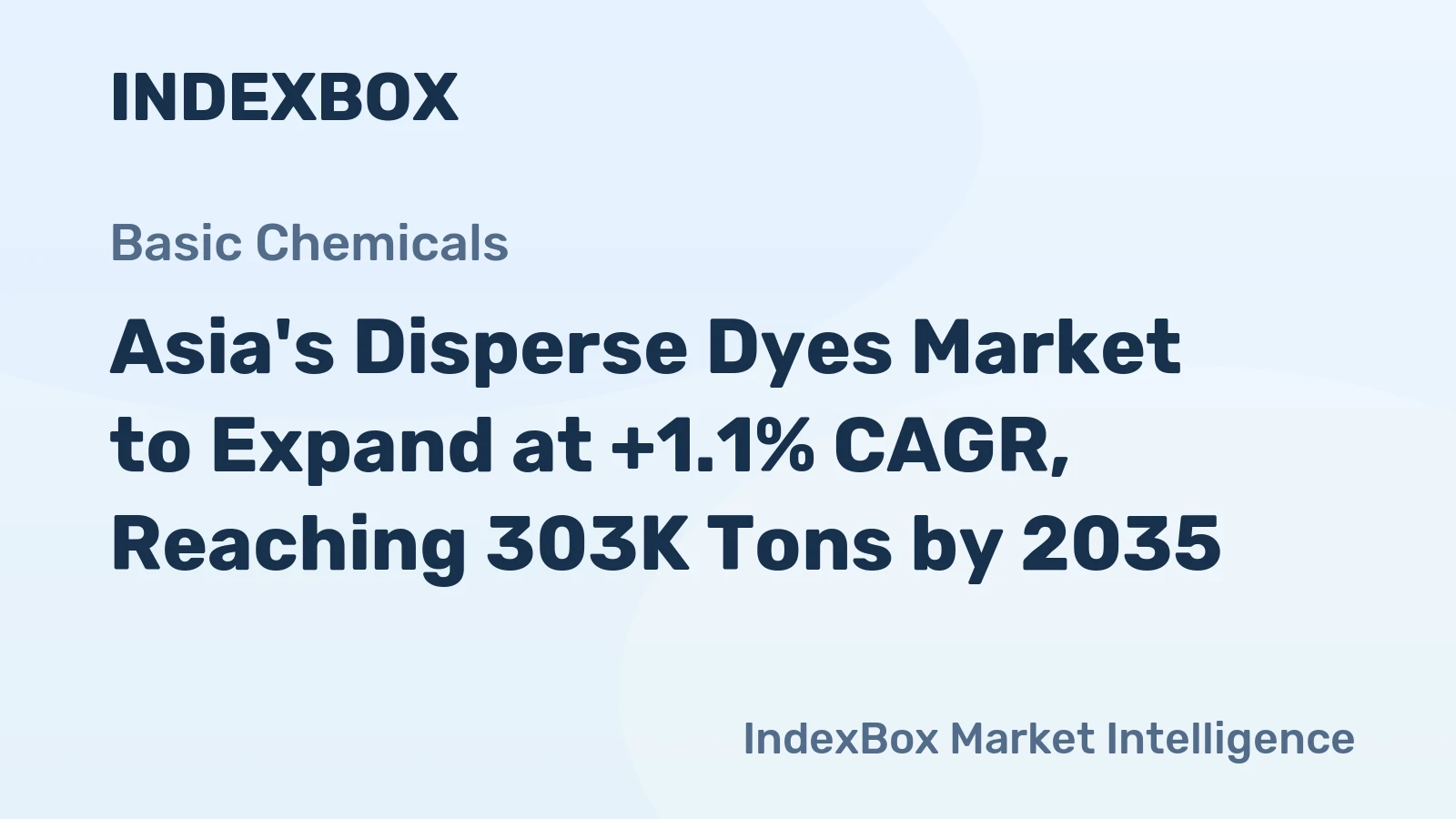 Asia's Disperse Dyes Market to Expand at +1.1% CAGR, Reaching 303K Tons by 2035