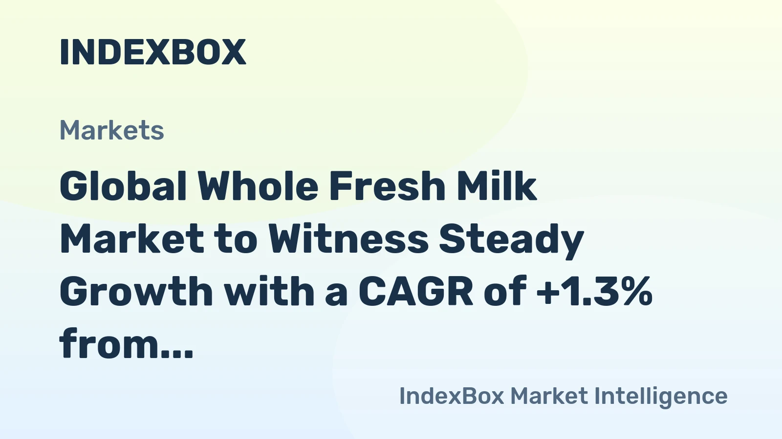 Global Whole Fresh Milk Market to Witness Steady Growth with a CAGR of +1.3% from 2024 to 2035