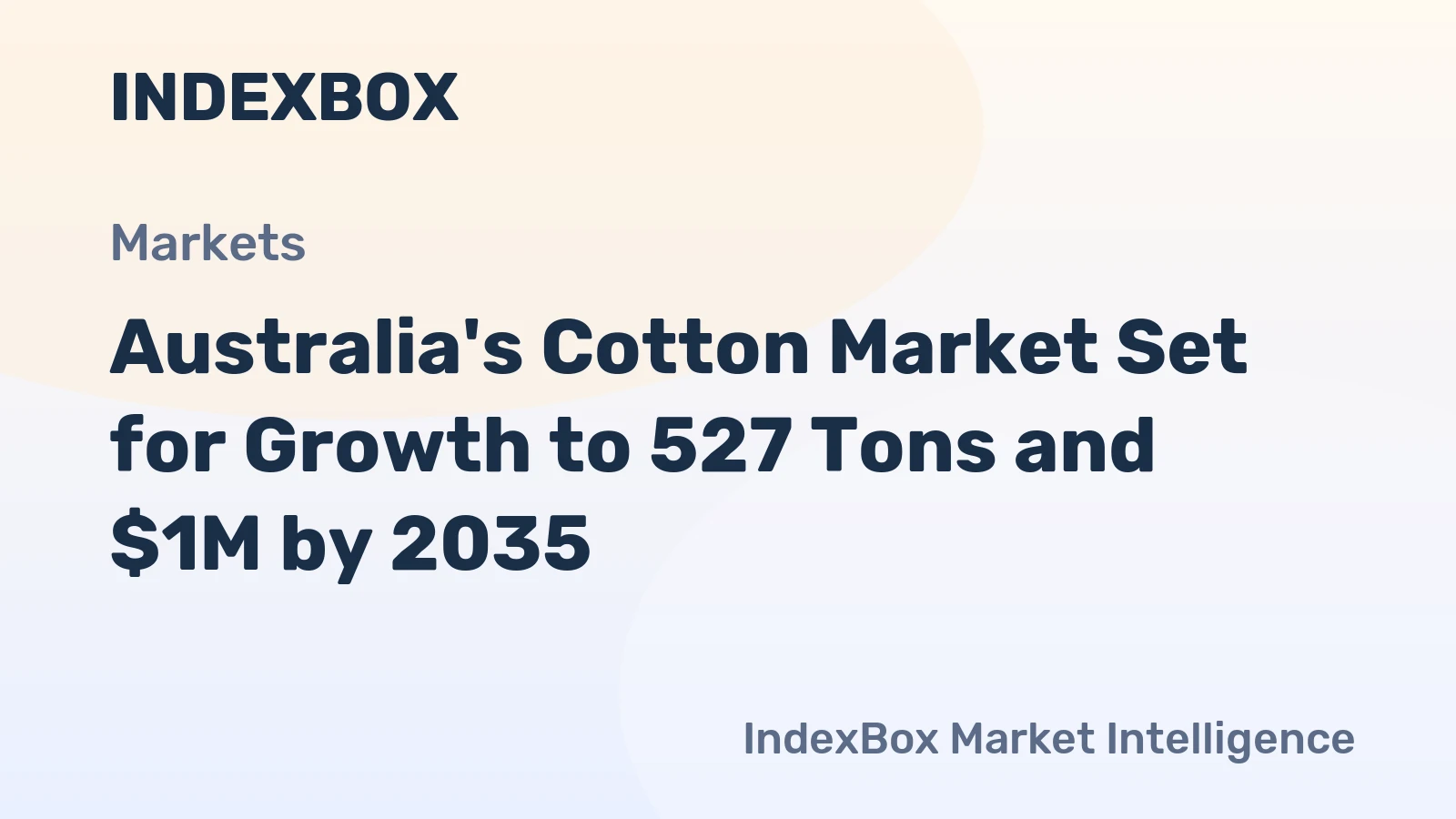 Australia's Cotton Market Set for Growth to 527 Tons and $1M by 2035