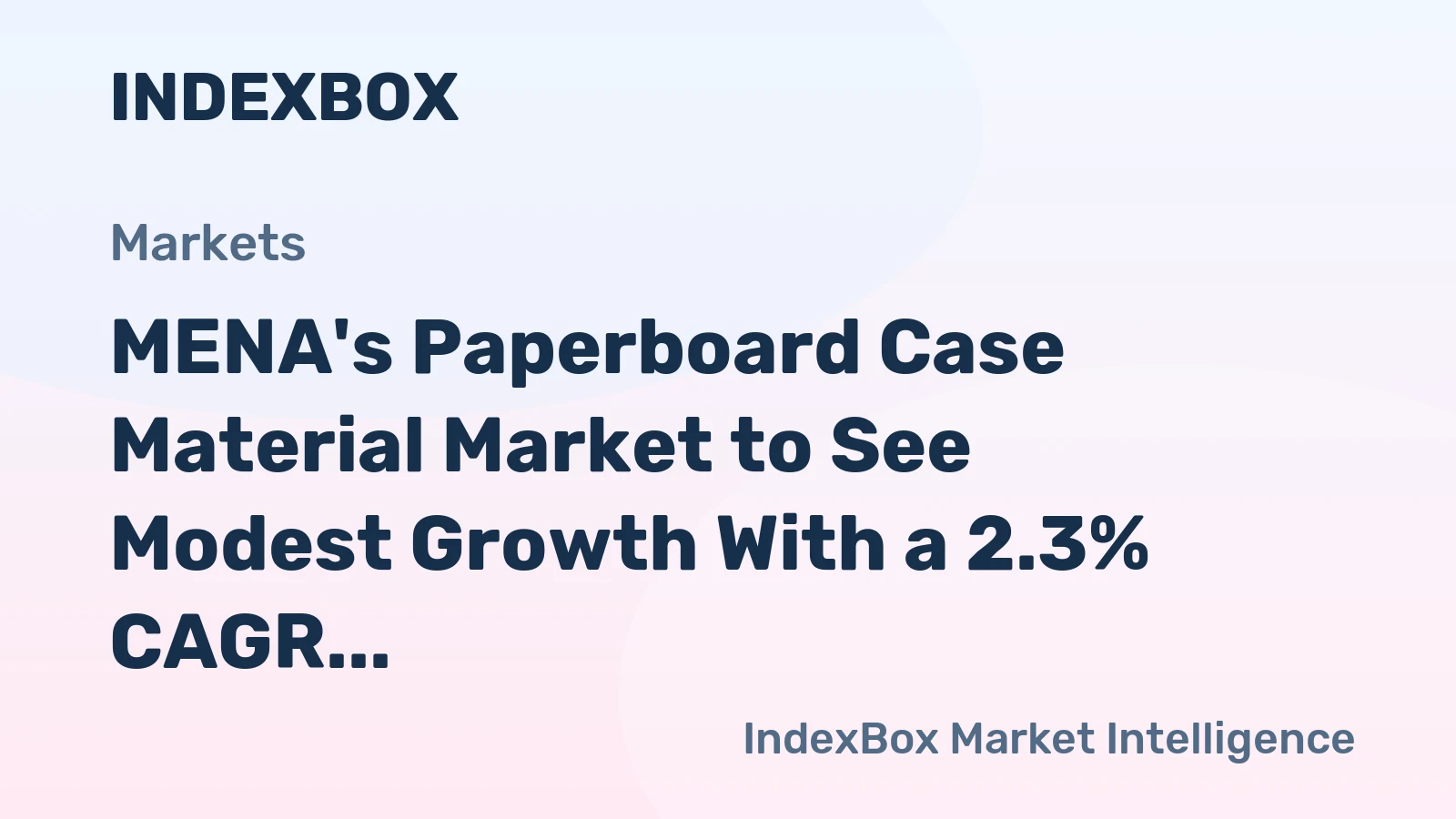 MENA's Paperboard Case Material Market to See Modest Growth With a 2.3% CAGR in Value Through 2035