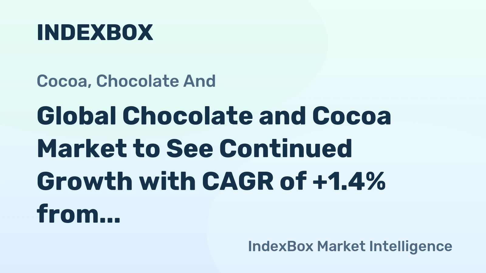 Global Chocolate and Cocoa Market to See Continued Growth with CAGR of +1.4% from 2024 to 2035, Reaching $210.2B