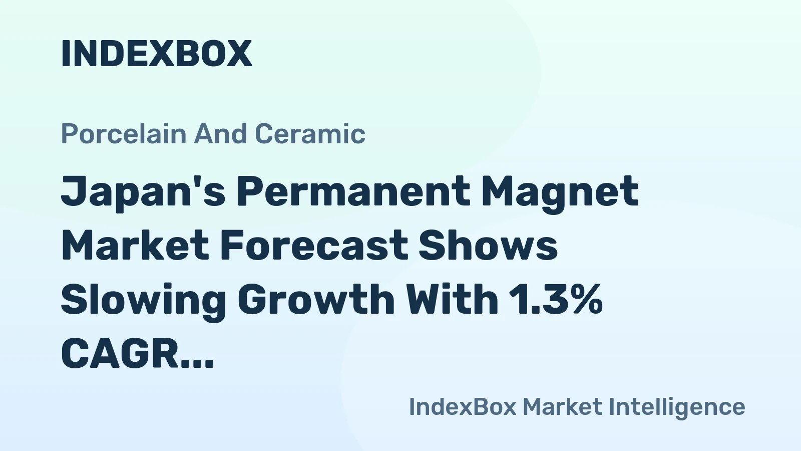 Japan's Permanent Magnet Market Forecast Shows Slowing Growth With 1.3% CAGR in Value to 2035