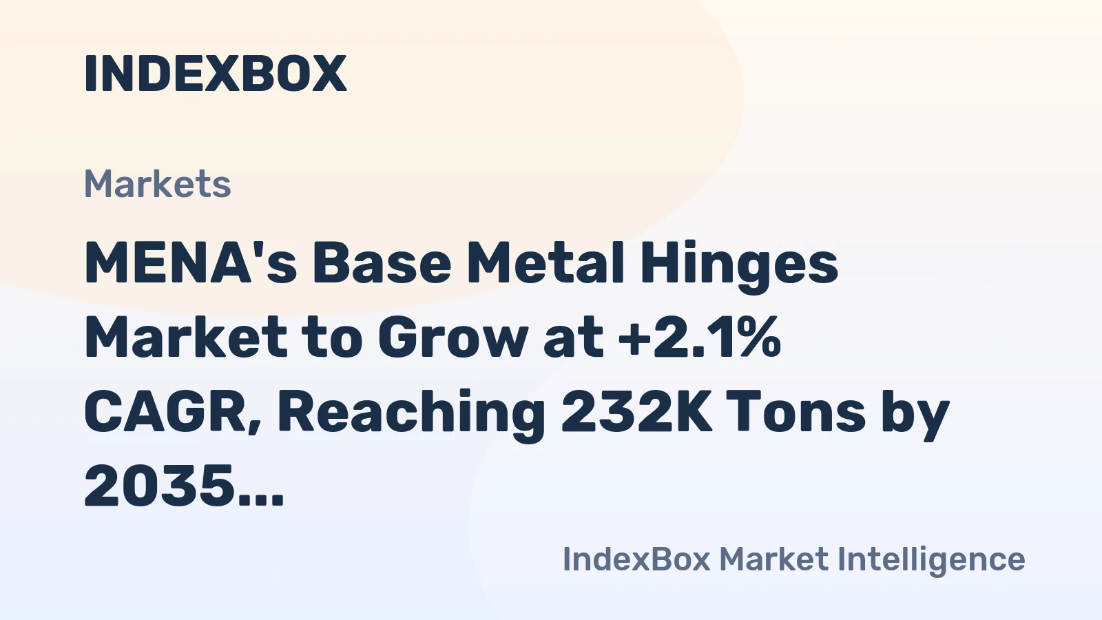 MENA's Base Metal Hinges Market to Grow at +2.1% CAGR, Reaching 232K Tons by 2035